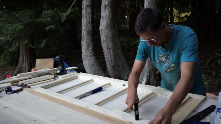 Double Live-Edge Stair Railing and Shoji Door Closet - Wood & Clay Homes